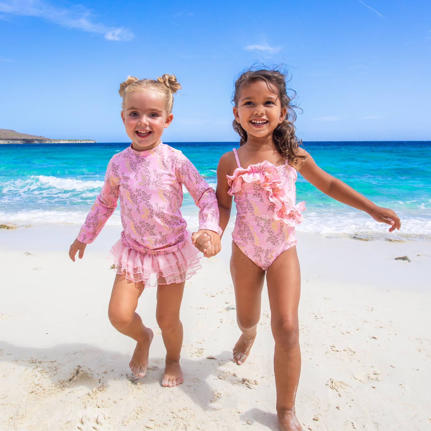 Shade Critters Leopard Spots Girls Rashguard And Tutu Swim Set
