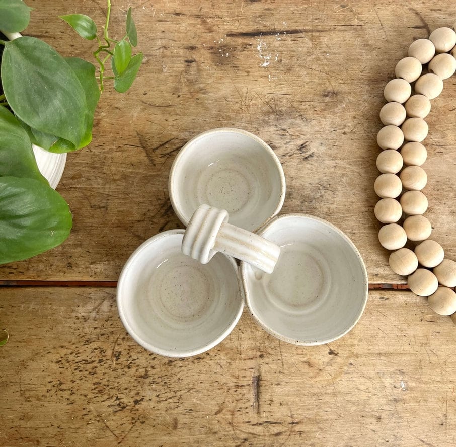 Coastal Clay Co Triple Dip Platter Summer Party Platter Ceramic Dip ...