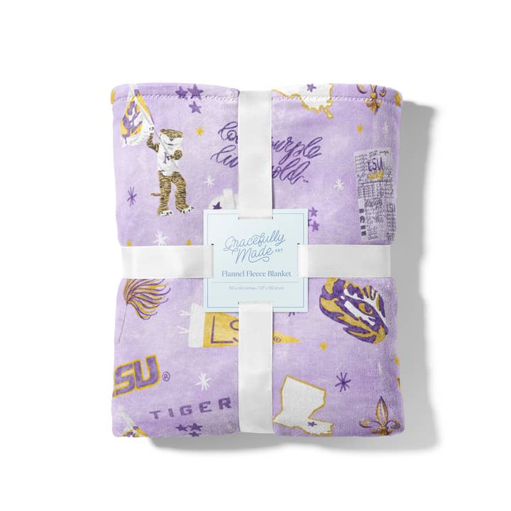 LSU Flannel Fleece Blanket | Little Miss Muffin Children & Home