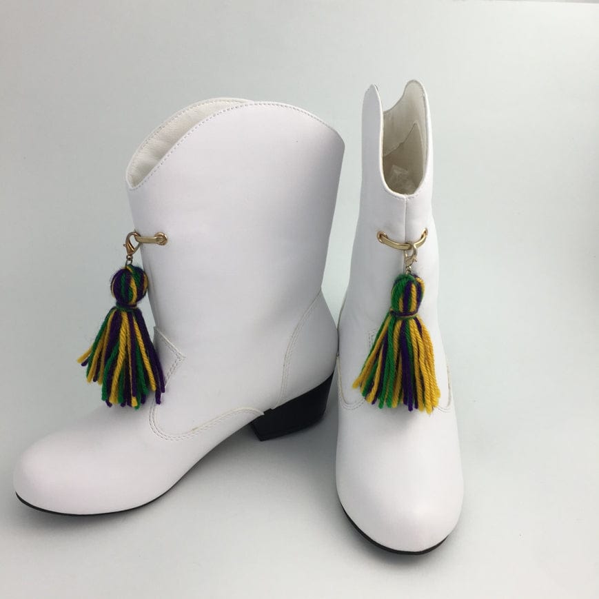 Women's Marching Boots with Mardi Gras Tassels