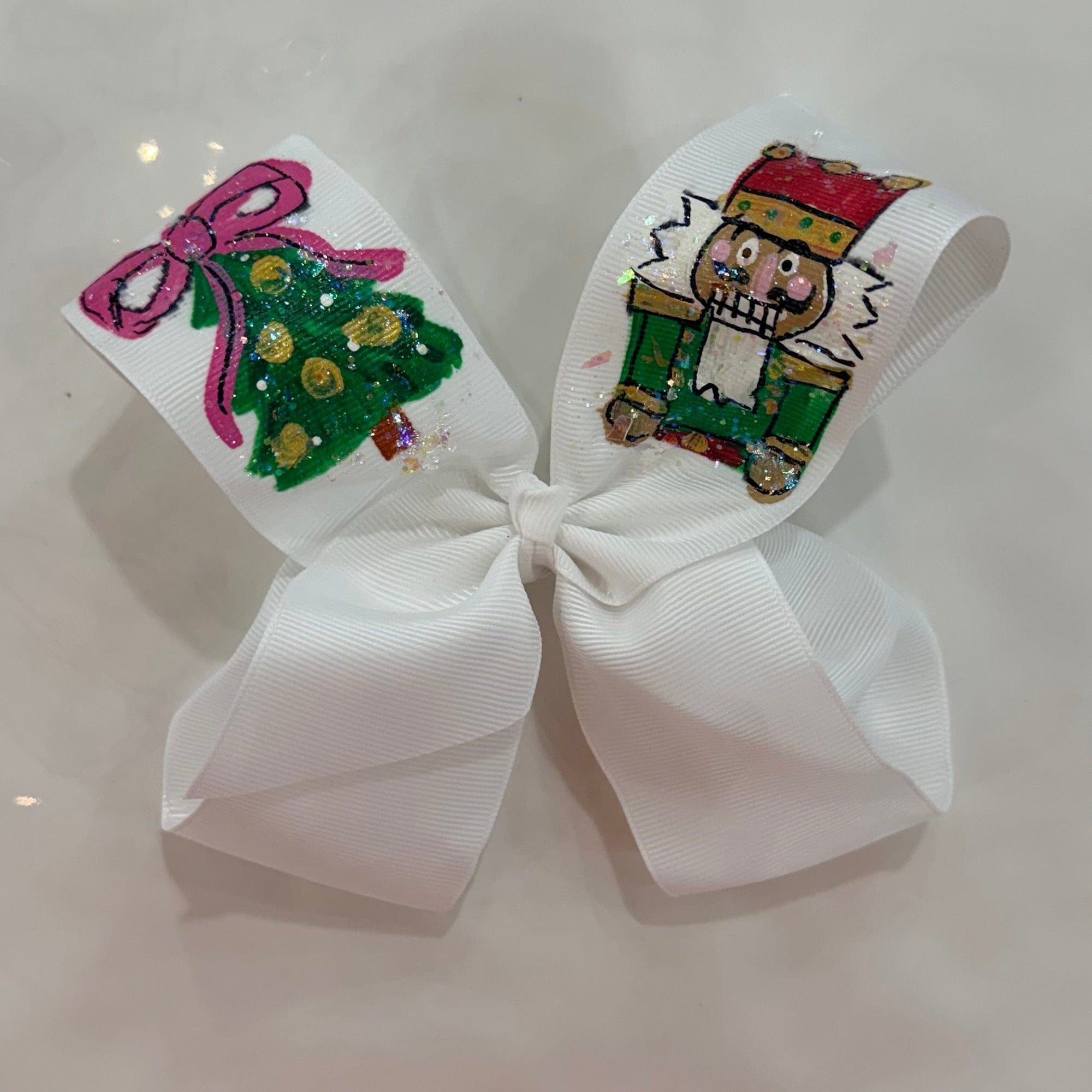 Nutcracker Hand Painted Glitter Bow Double Glitter | Little Miss Muffin ...