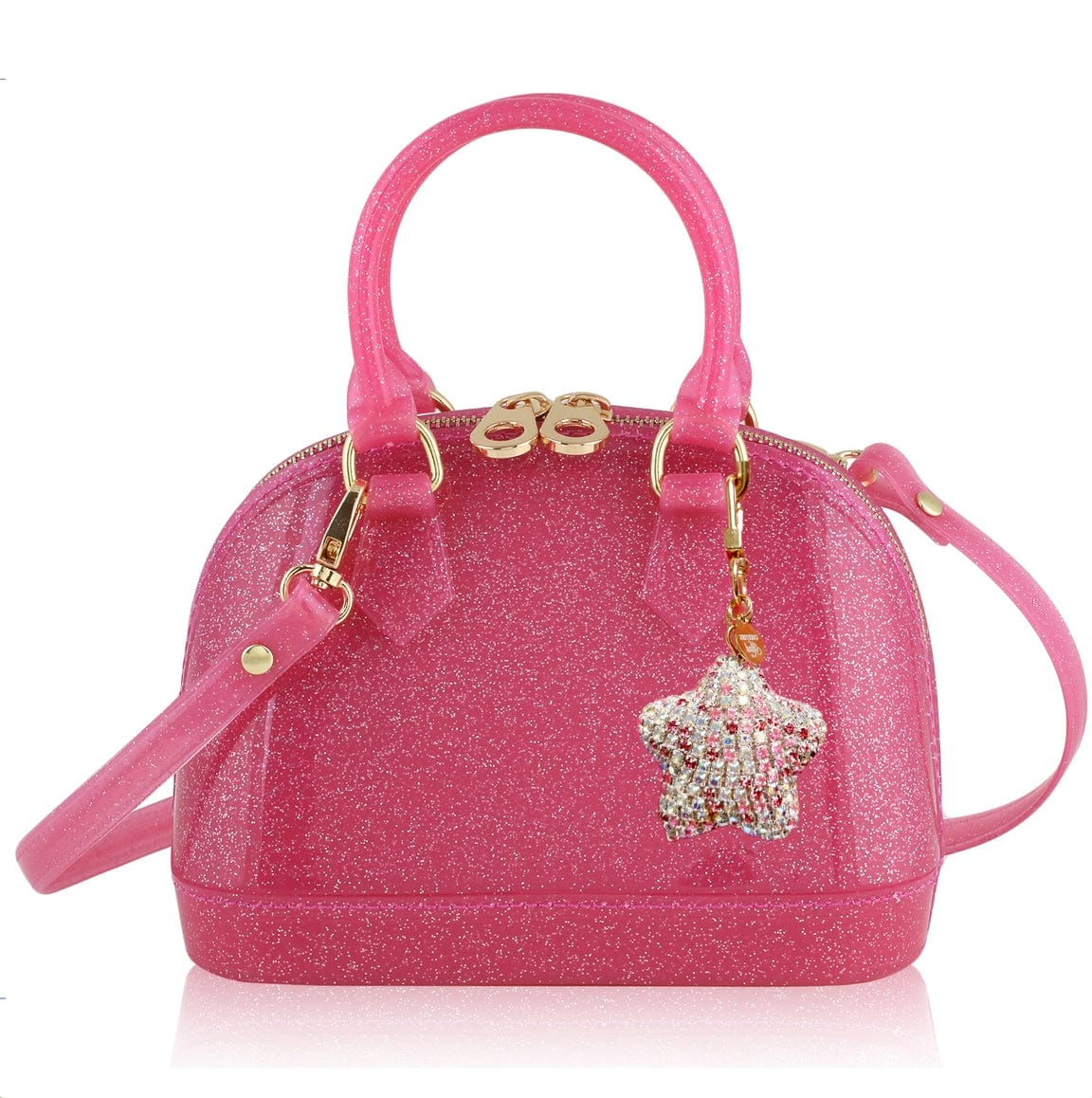 Carrying Kind Cate Handbag in Silver Sparkle with She's a Star Charm