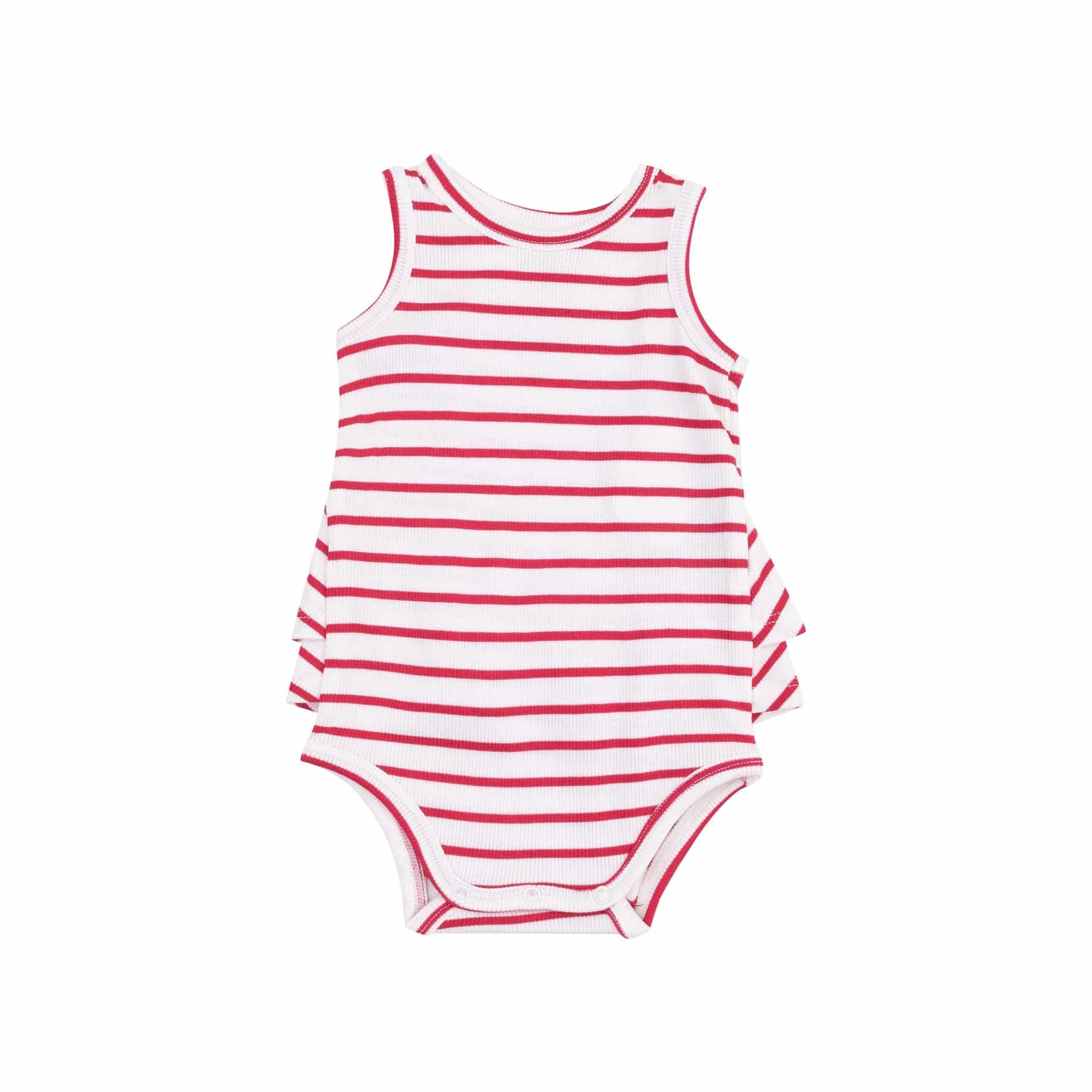 Angel Dear Stripe Vintage Red Ruffle Tank Bubble