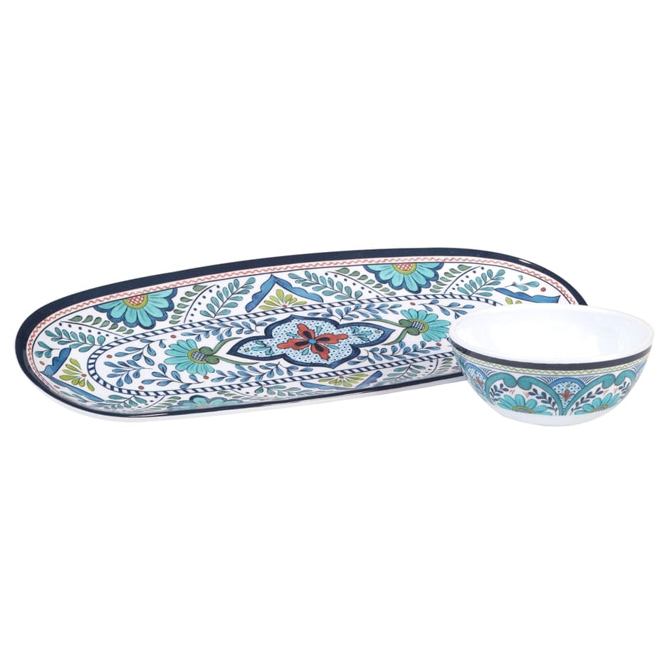 Certified International Talavera Melamine Gift Oval Tray 15in x 6in Di