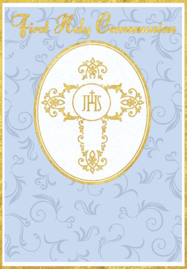 For Arts Sake Gold Cross First Holy Communion Greeting Card | Little ...