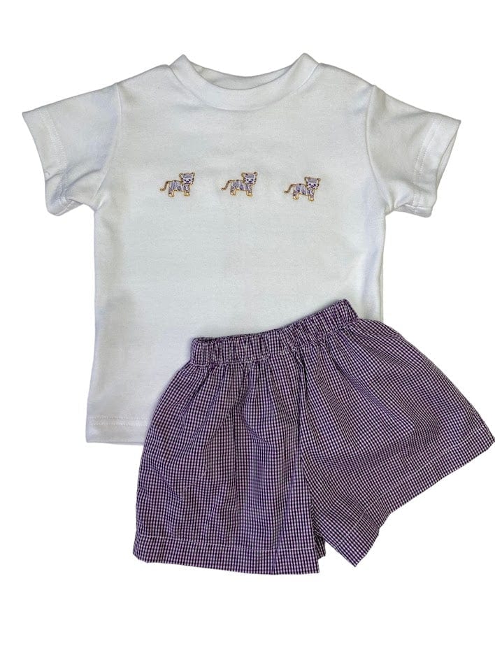 Lulu Bebe Tom LSU Tiger Embroidered Short Set | Little Miss Muffin ...