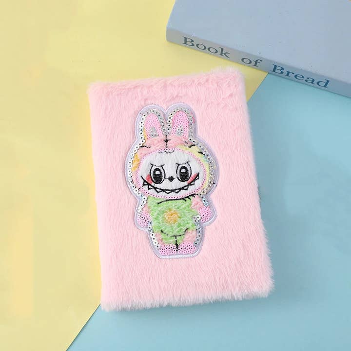 Labubu Cartoon Plush Pink Notebook | Little Miss Muffin Children & Home