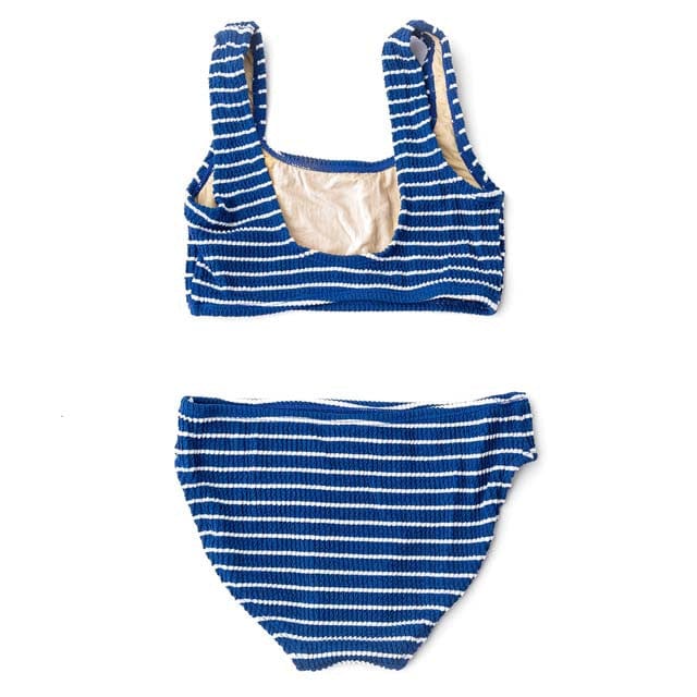 Shade Critters Girls Crinkle 2 Piece Swim Suit - Navy Stripe