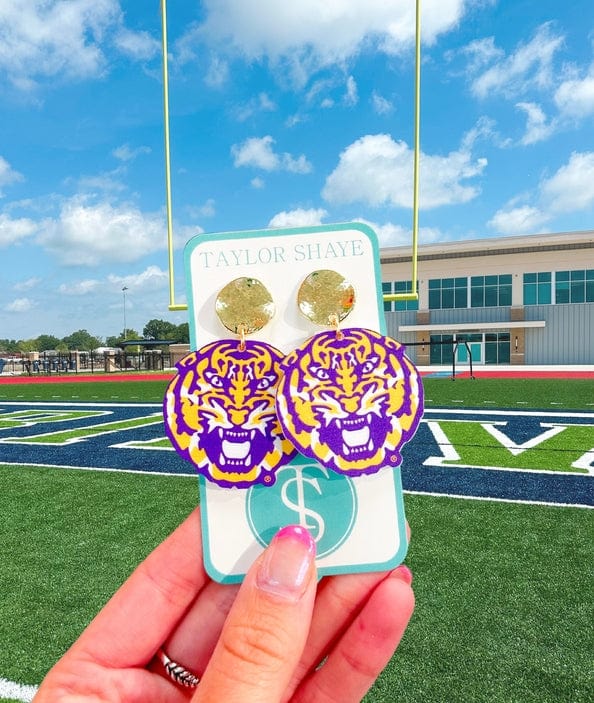 Taylor Shaye Designs LSU Roaring Tiger Head Drops | Little Miss Muffin ...