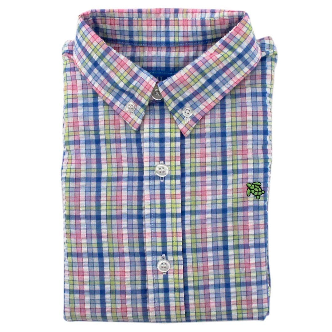 Bailey Boys Roscoe Button Down Shirt- Blythe Seersucker