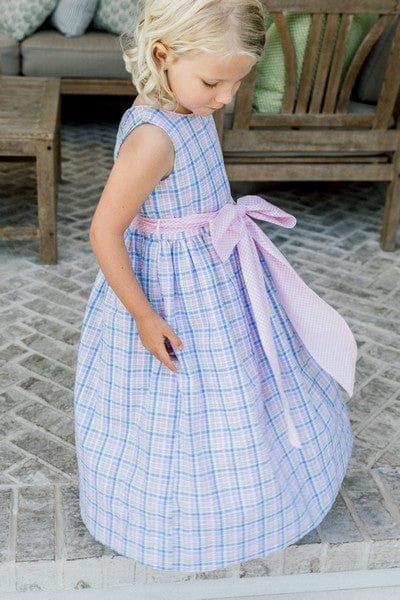 Bailey Boys Blythe Seersucker & Pink Check Empire Dress | Little Miss ...