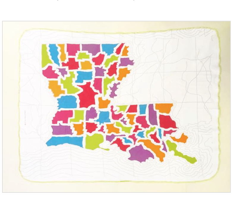 Ellen Macomber Louisiana Parishes Map Organic Blanket | Little Miss ...