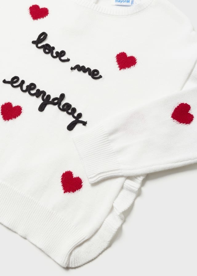 Mayoral "Love Me Everyday" Heart Sweater | Little Miss Muffin Children ...